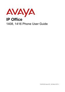 BT Avaya 1416 Printed Manual