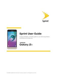 Samsung Galaxy J3 6 Sprint Printed Manual