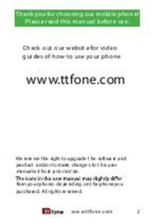 TT fone TT800 Printed Manual